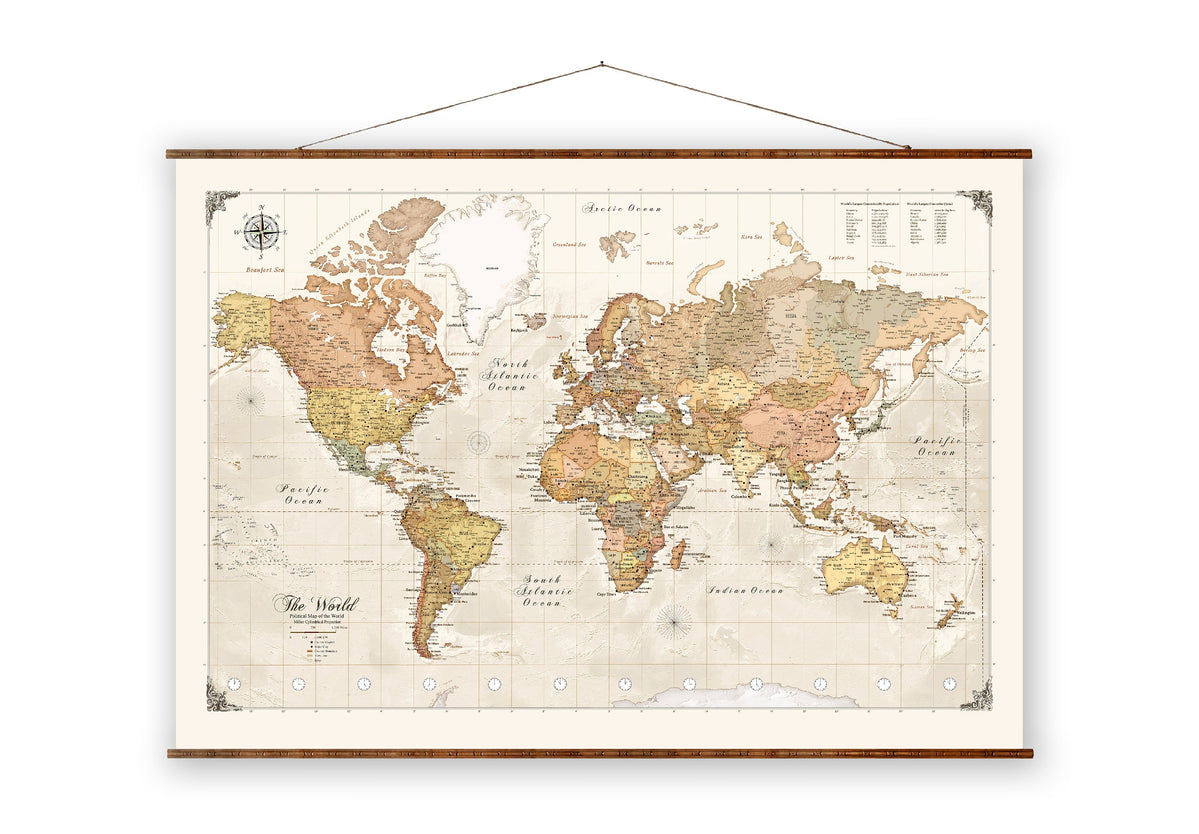 Vintage World Map - Maps Vintage Removable Peel & Stick
