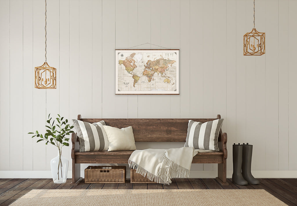 Vintage World Map - Maps Vintage Removable Peel & Stick