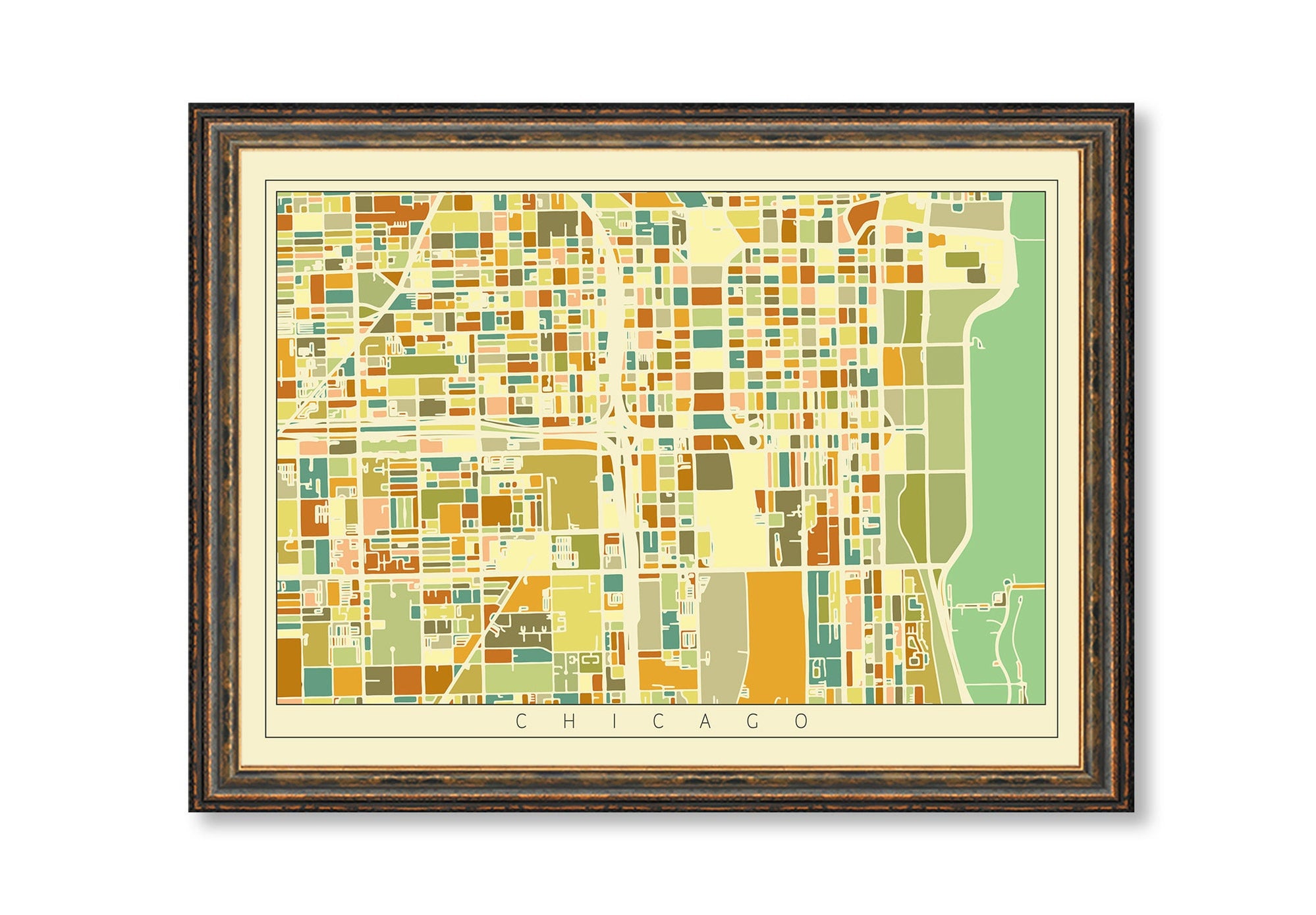 Mosaic City Map Prints on Archival Paper | MapsVintage– Maps Vintage